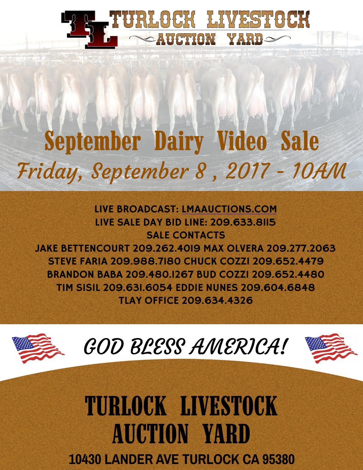 2017 TLAY SEPTEMBER DAIRY VIDEO SALE by TURLOCK LIVESTOCK AUCTION YARD ...