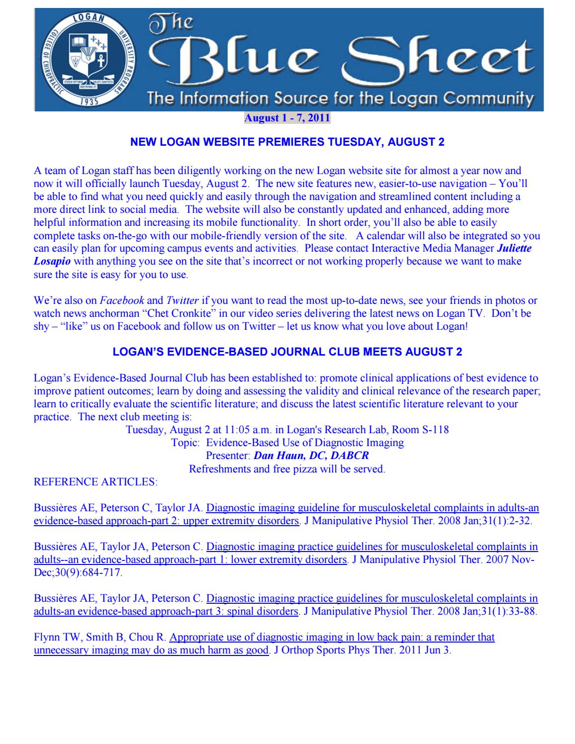 The Blue Sheet by Logan Archives - Issuu