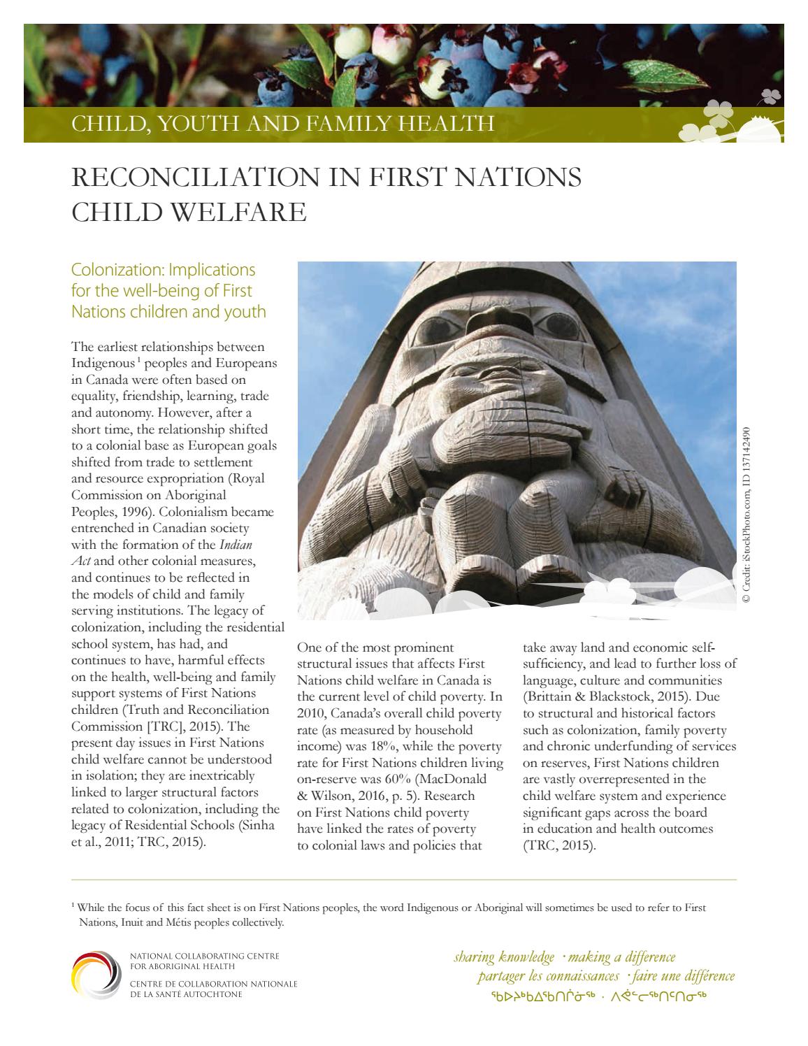 Reconciliation in First Nations child welfare by NCCIH-CCNSA - Issuu