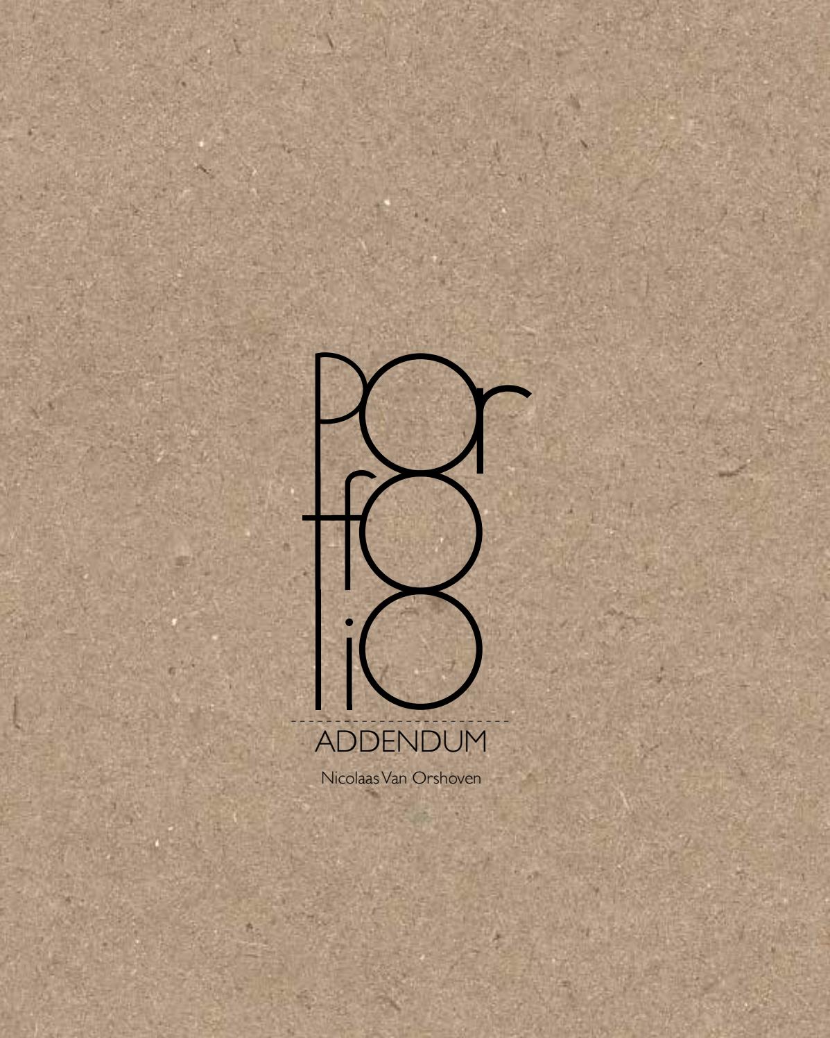 Architecture Portfolio - Addendum by Nico Van Orshoven - Issuu