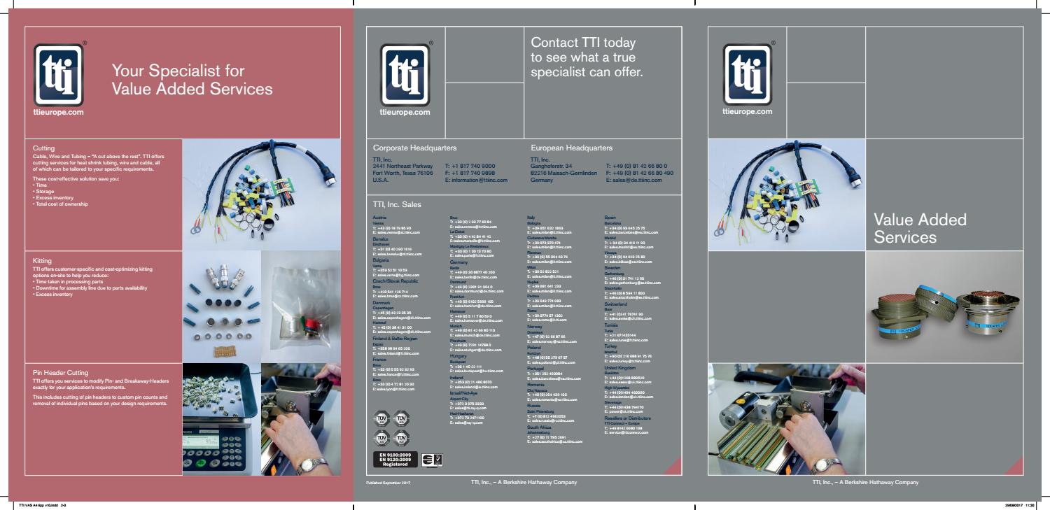 Value Added Services Line Card by TTI, Inc. - Issuu