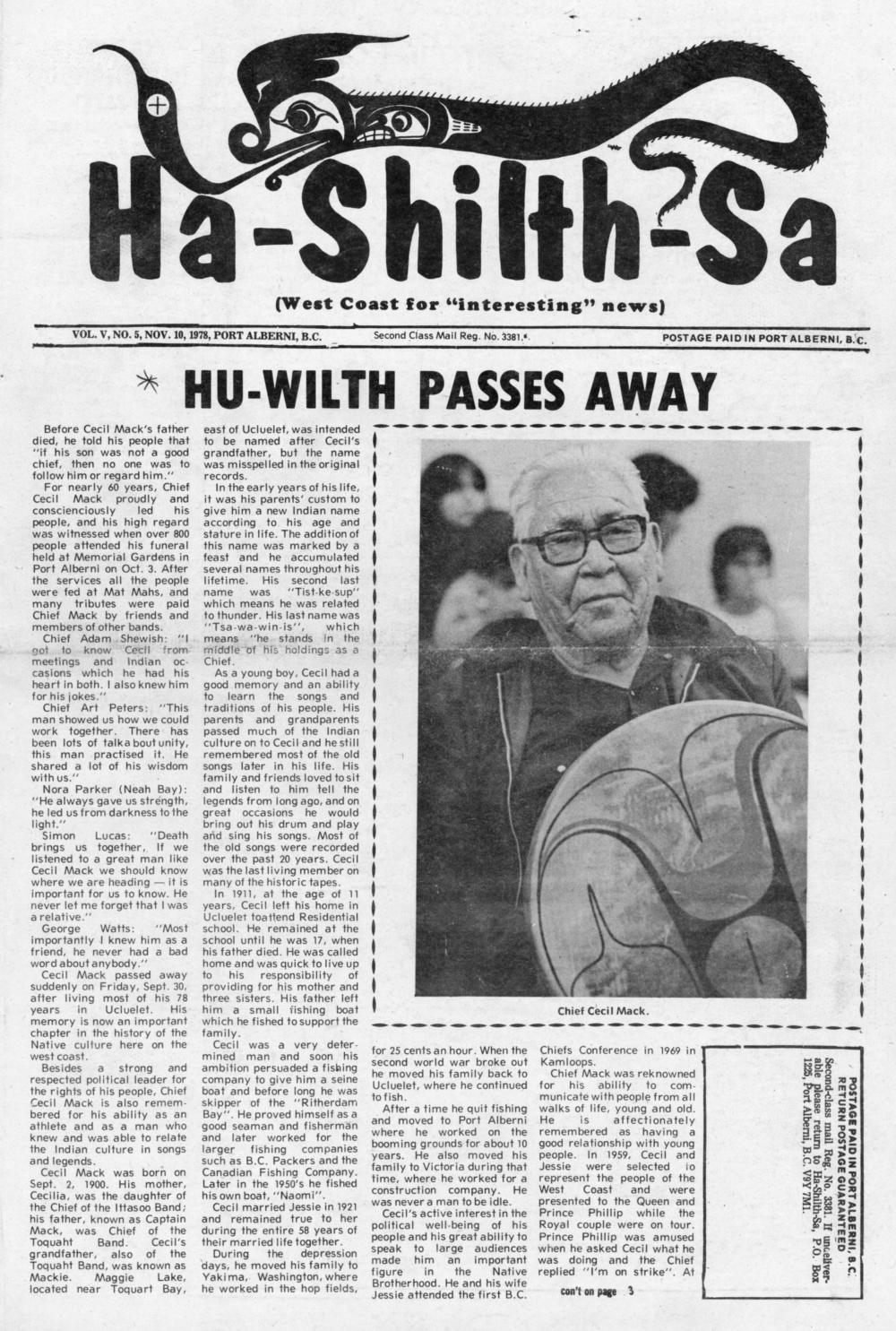 Ha-Shilth-Sa November 10, 1978 by Hashilthsa - Issuu