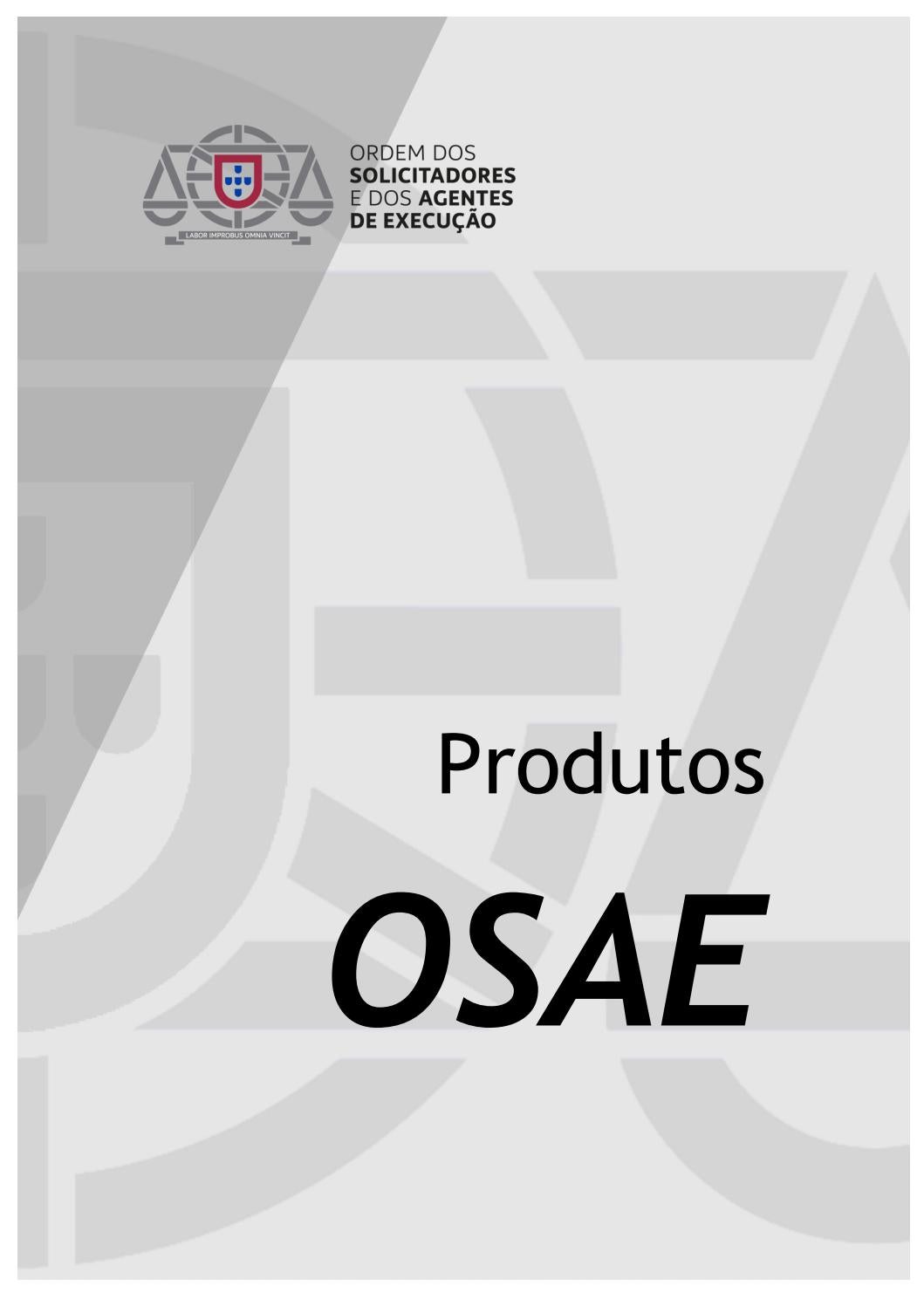 Catálogo | Produtos OSAE by Ordem dos Solicitadores e dos Agentes de ...