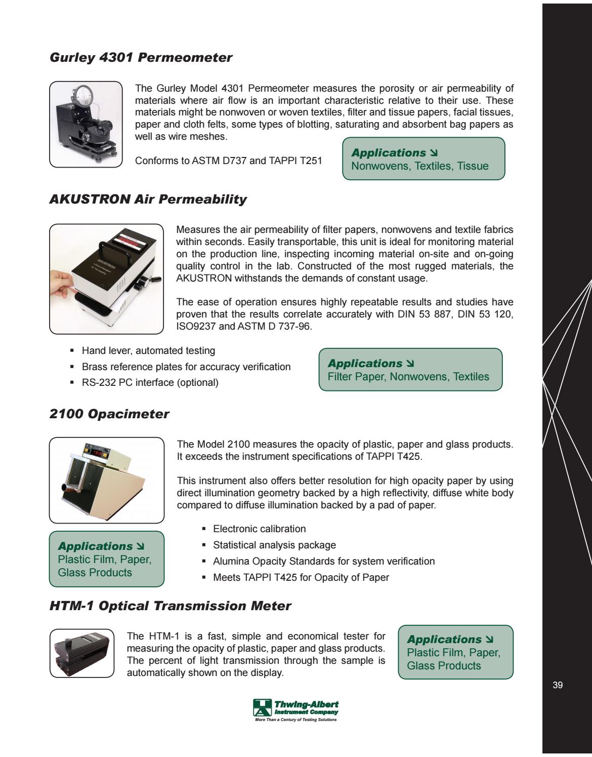 Thwing-Albert Product Catalog by Brenda Fisher - Issuu