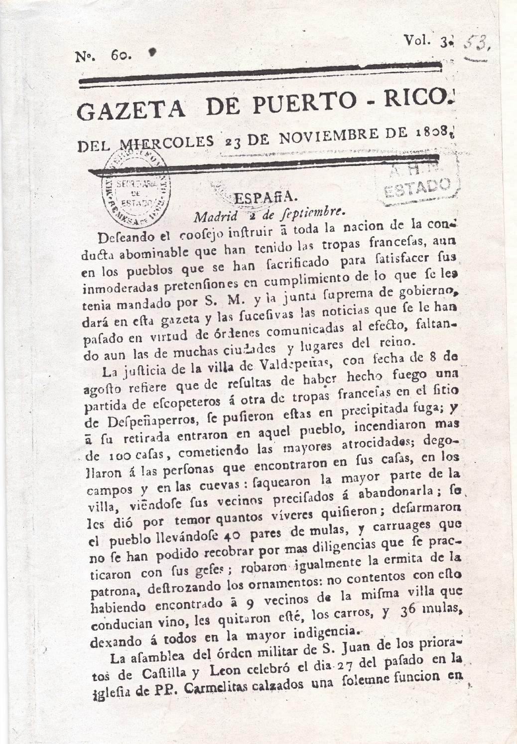 Gazeta de Puerto Rico (1808) by La Colección Puertorriqueña - Issuu