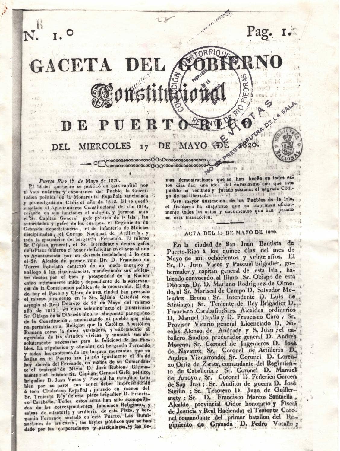 Gaceta del Gobierno Constitucional de Puerto Rico (1820) by La ...