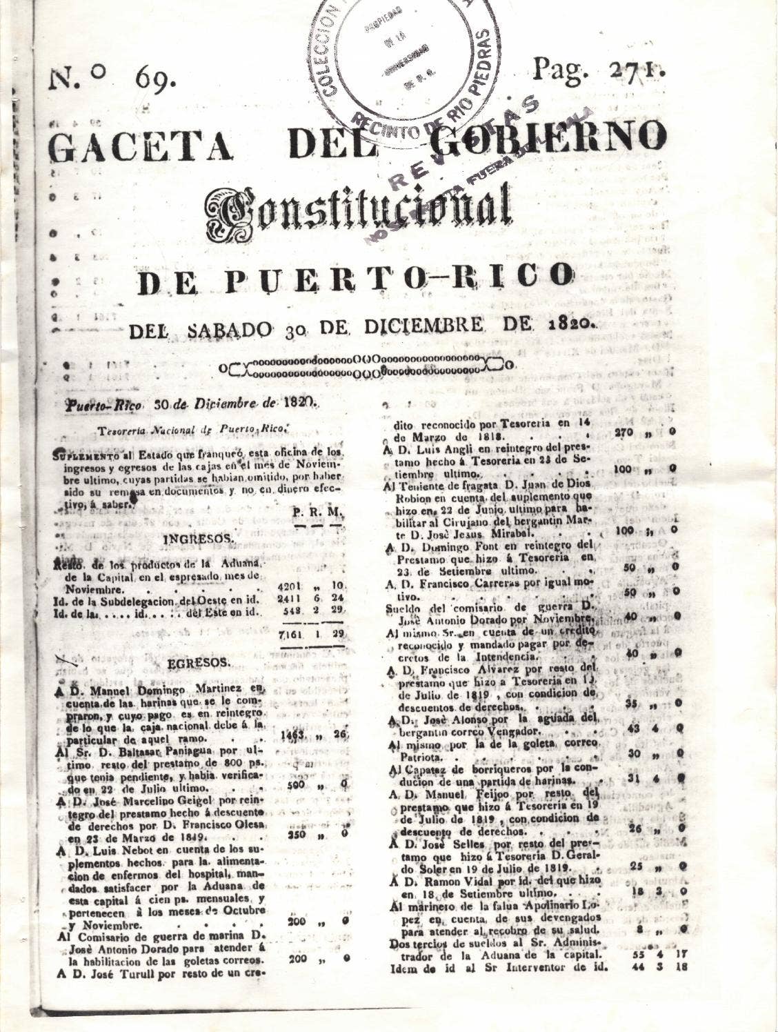 Gaceta del Gobierno Constitucional de Puerto Rico (1820) by La ...