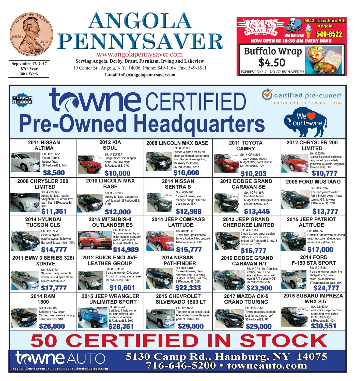 9/17/17 Angola Pennysaver by Angola Pennysaver - Issuu