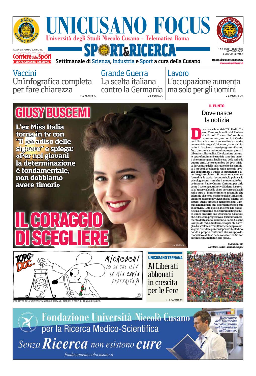 Unicusano focus 170912 by UniCusano - Università Niccolò Cusano - Issuu