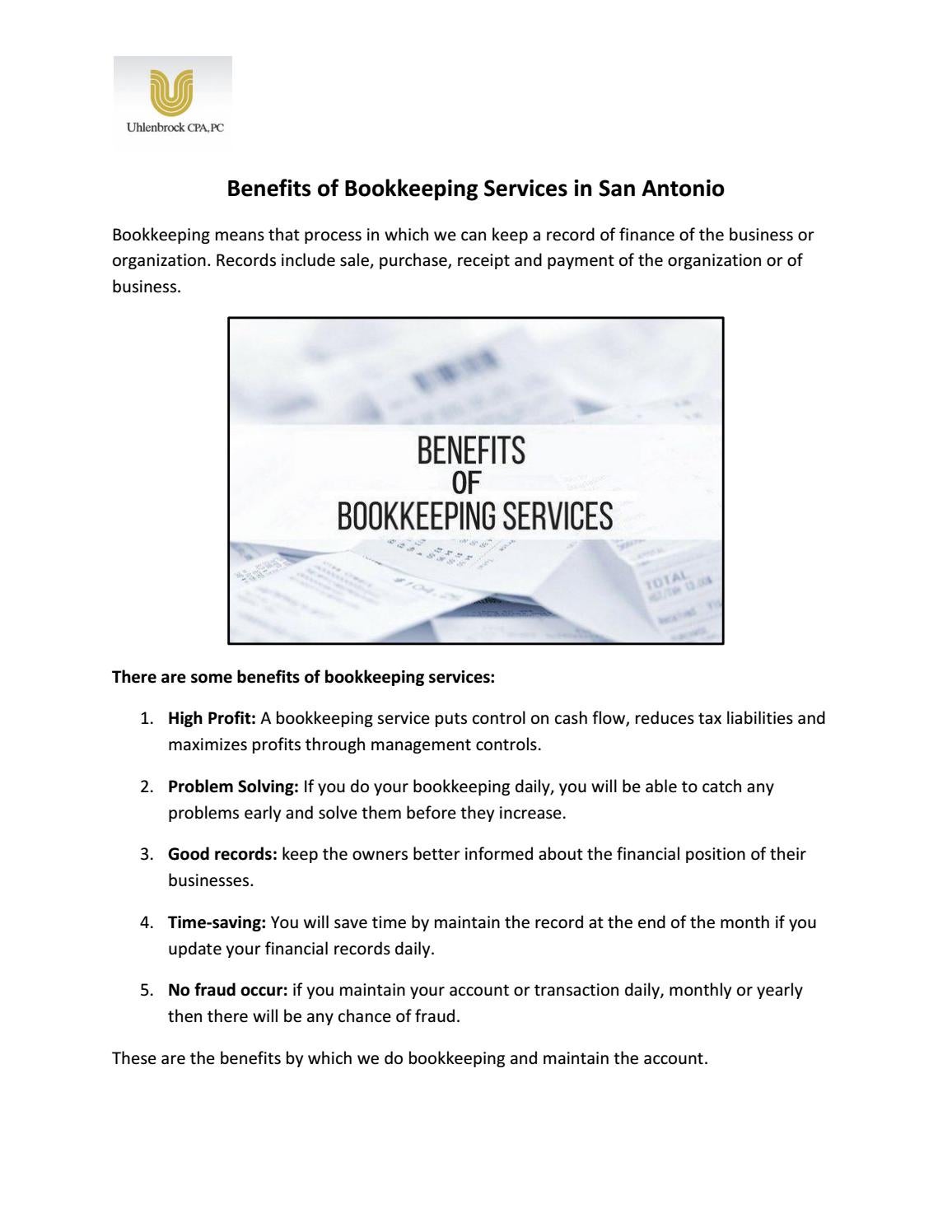 Best Bookkeeping Service for Your Business in San Antonio by Uhlenbrock ...