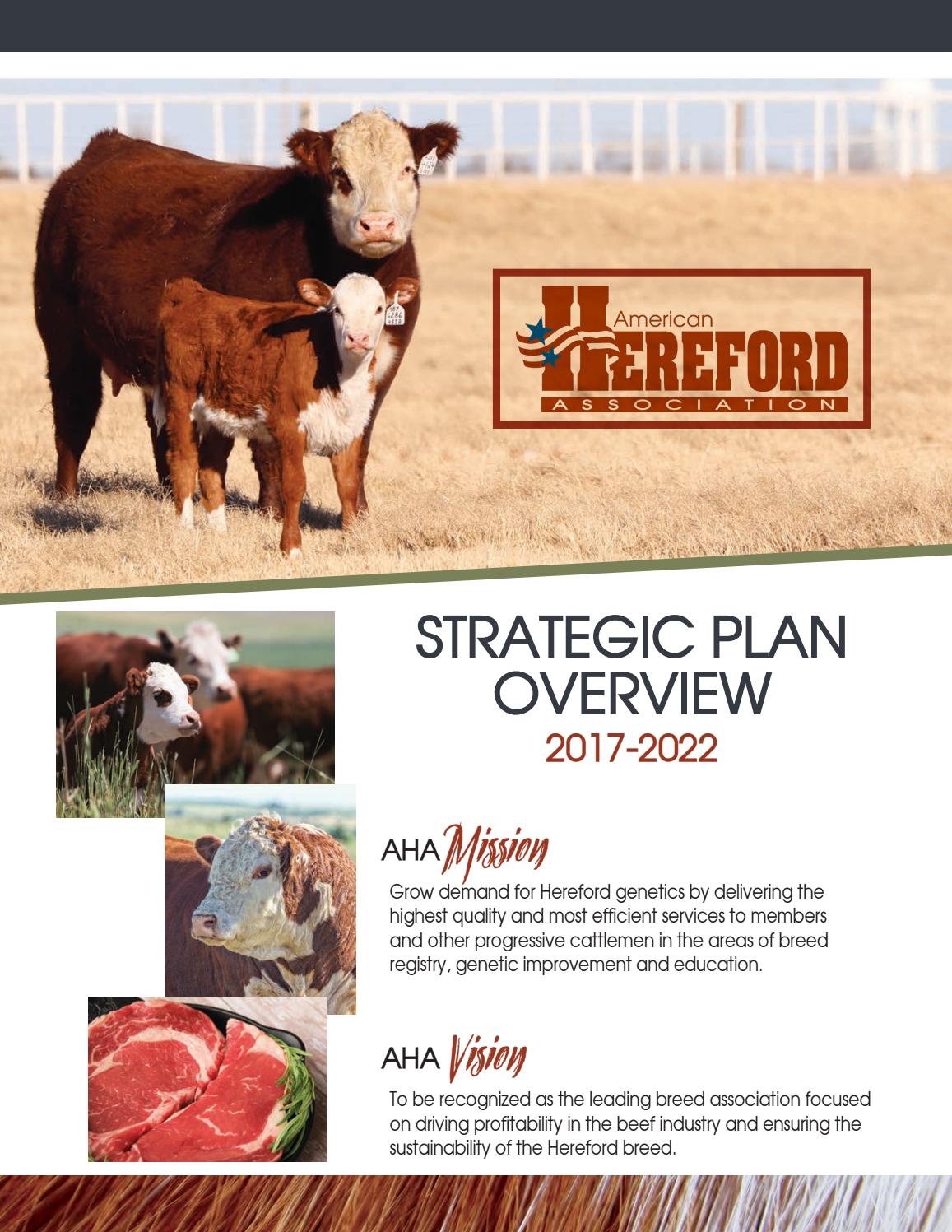 AHA Strategic Plan Overview 2017-2022 by American Hereford Association ...