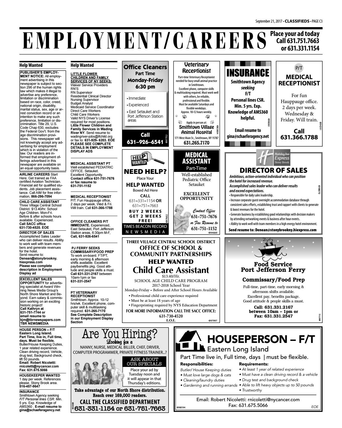 Employment/Careers - September 21, 2017 by TBR News Media - Issuu
