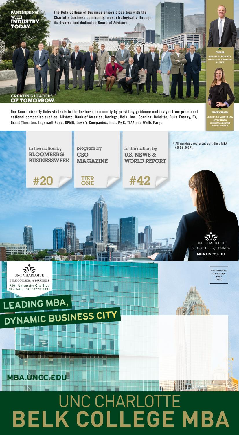 Belk College MBA Rankings by UNC Charlotte Belk College - Issuu
