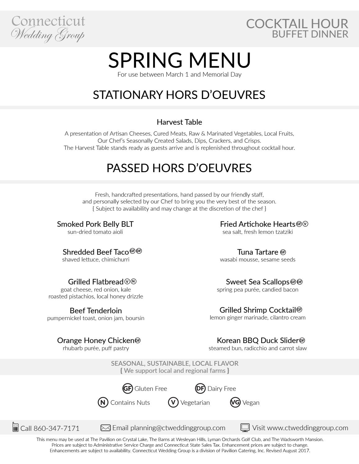 Spring buffet menu 2018 by Derek Brown - Issuu