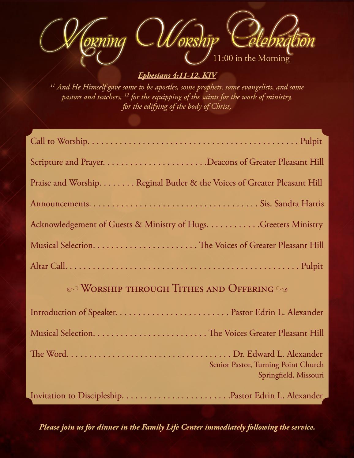 Pastor Installation Program By Herman Dickey Issuu