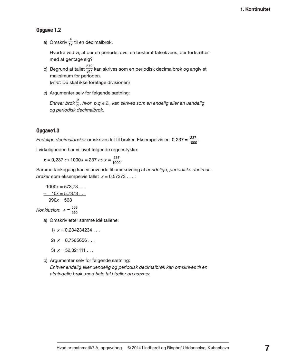 Hvad Er Matematik A Opgavebog By Alinea Issuu