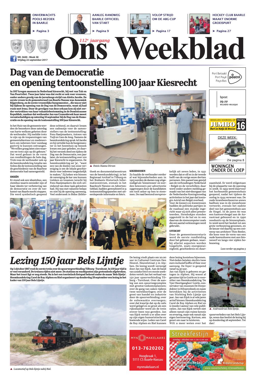 Ons Weekblad 22-09-2017 by Uitgeverij Em de Jong - Issuu