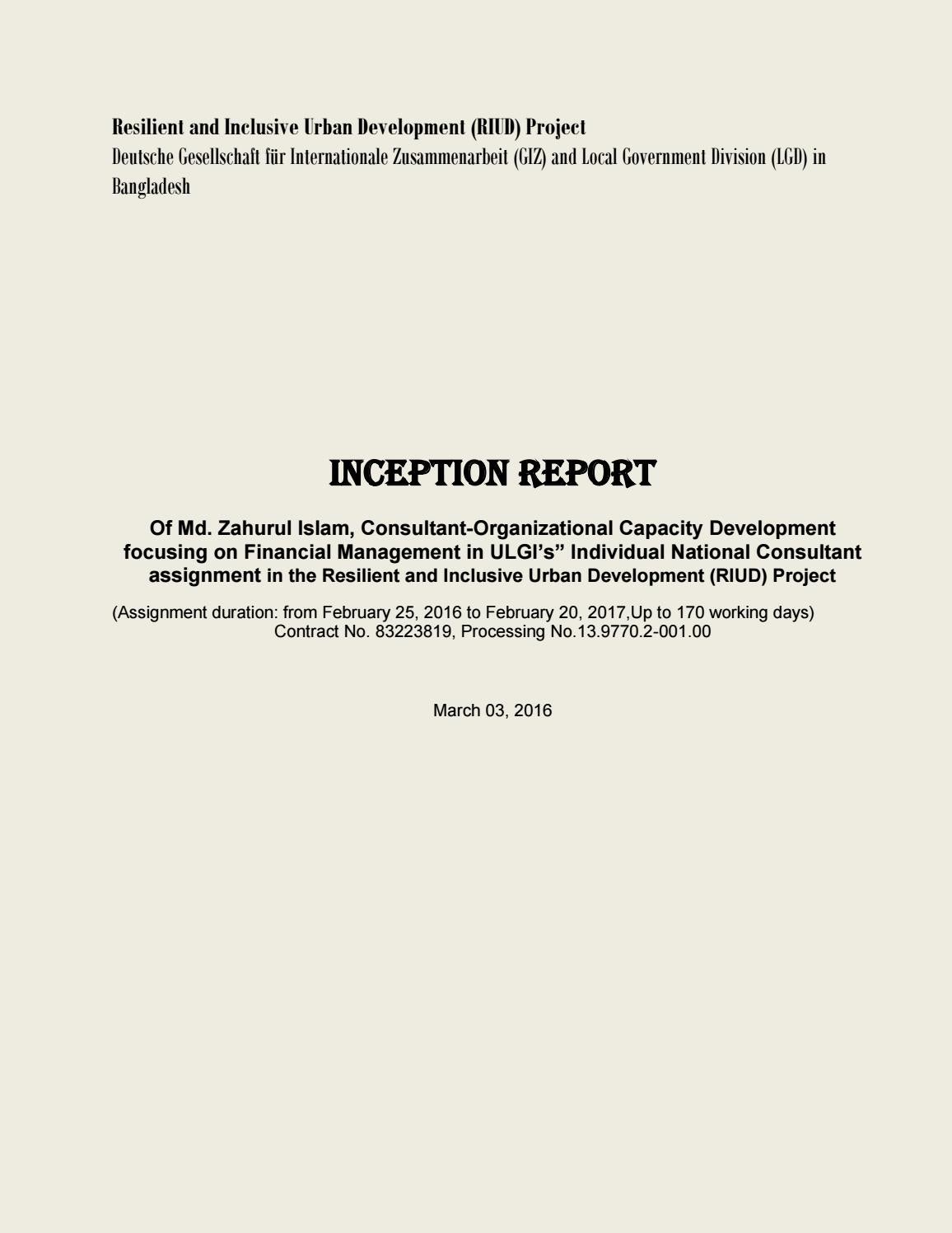 Inception Report Riud Giz Draft Final 03 03 16 By Zahir Issuu