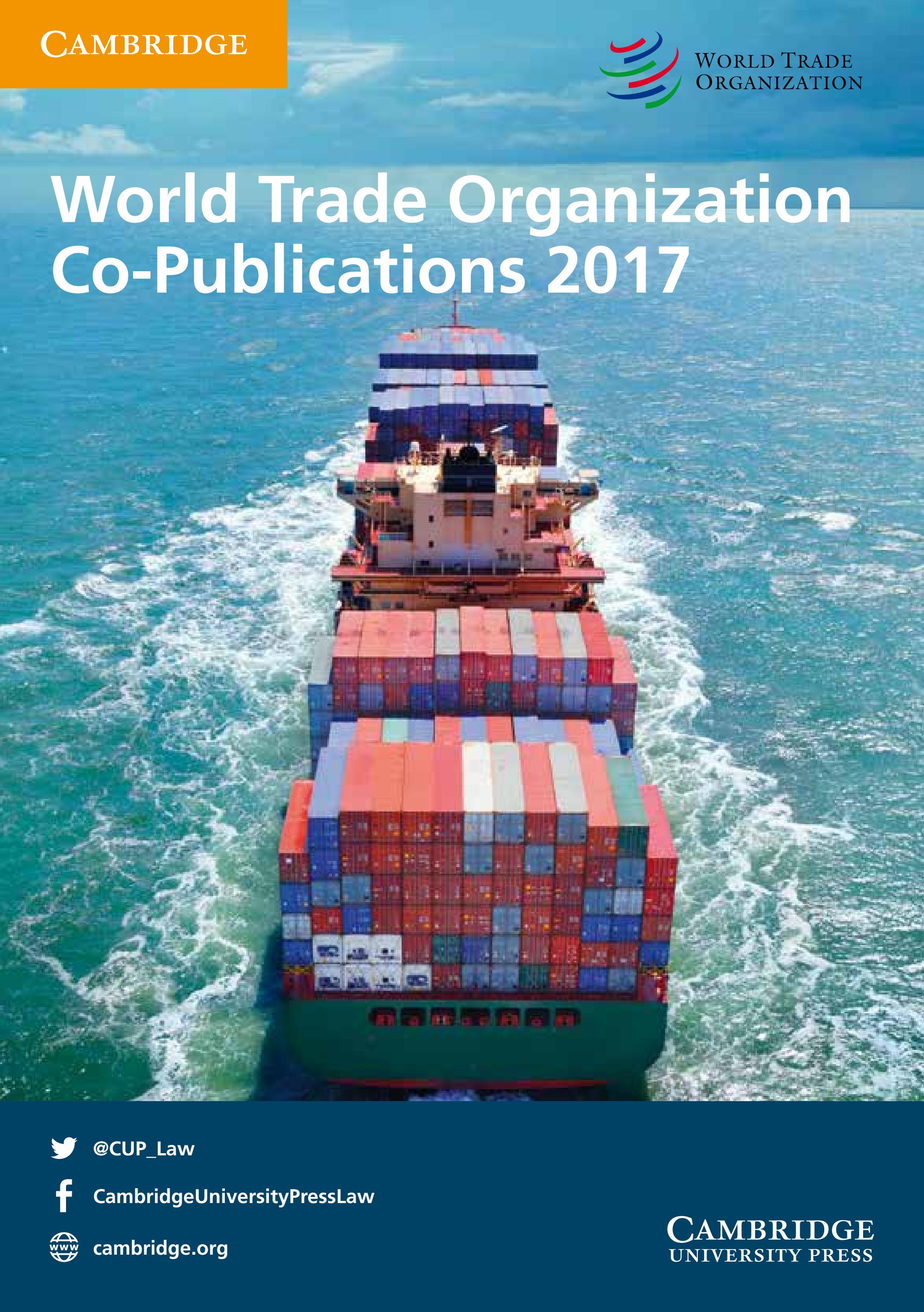 World Trade Organization Co-Publications 2017 by Cambridge University ...