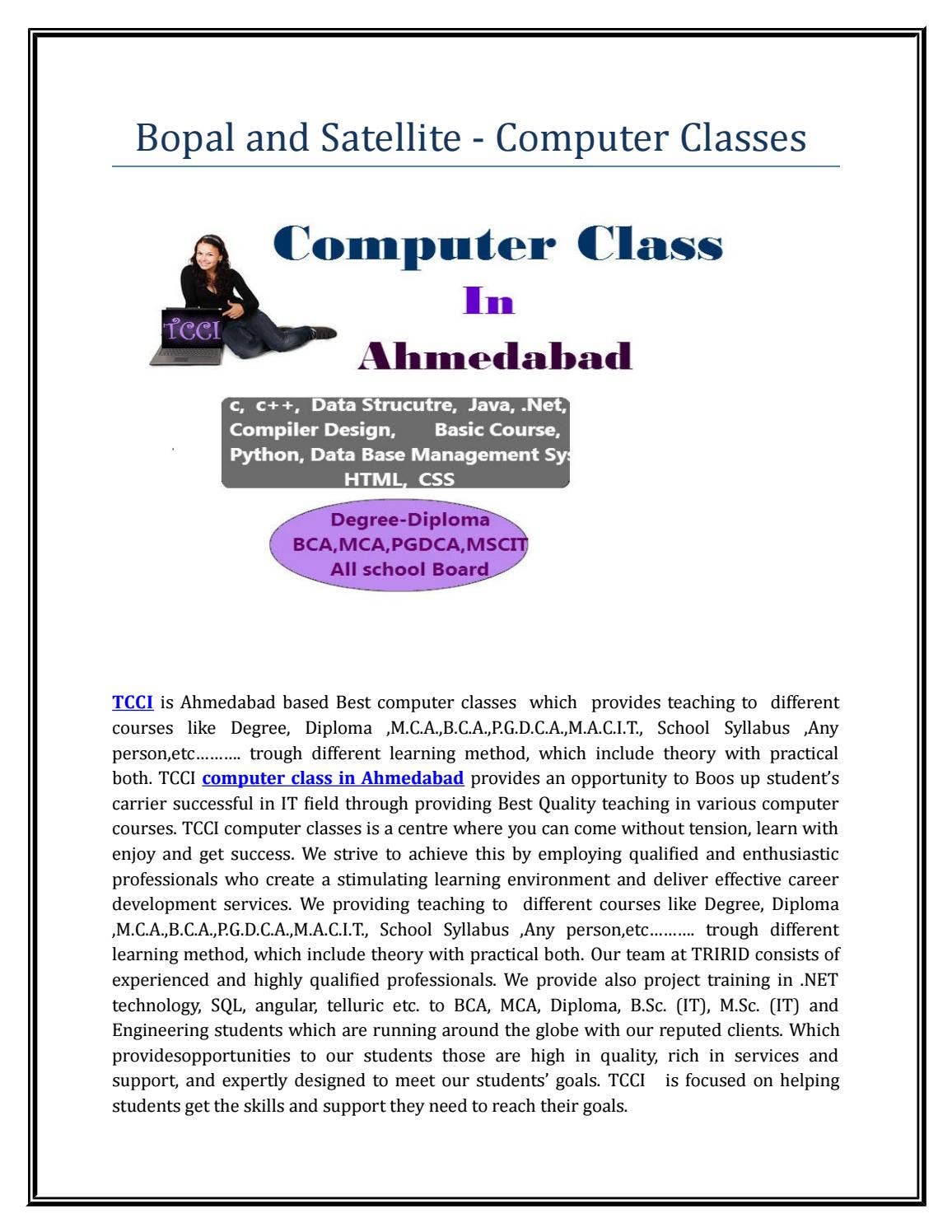 Bopal and satellite computer classes by Rosario Riley - Issuu