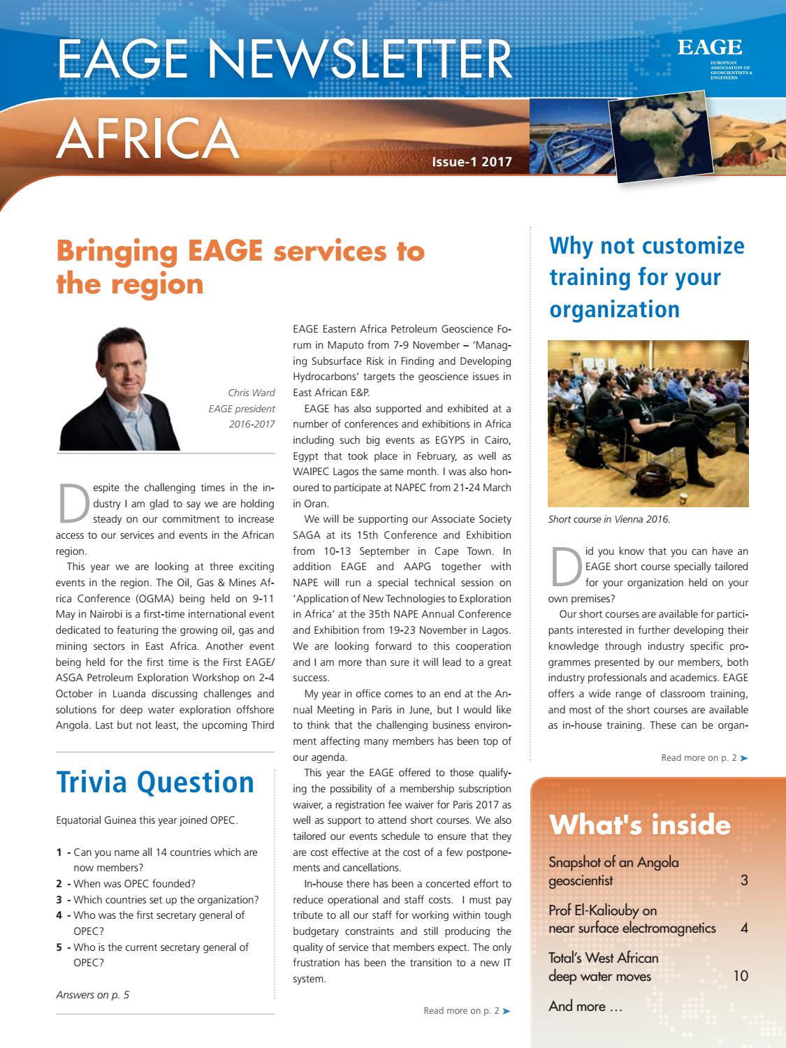 EAGE Newsletter Africa by EAGE - Issuu