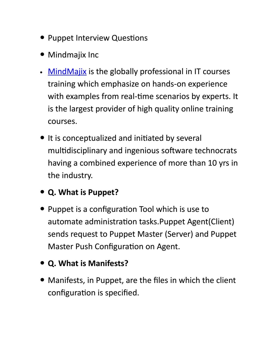 Puppet interview questions by emmablisa - Issuu Puppet interview questions by emmablisa - Issuu