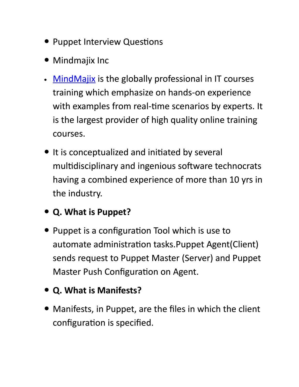 Puppet interview questions by emmablisa - Issuu