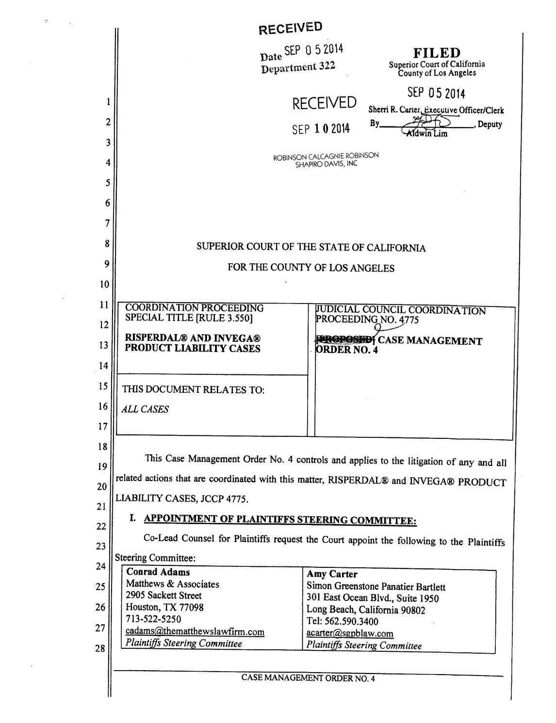 Case Management Order No. 4 re PSC (9 5 14) by JCCP Documents - Issuu