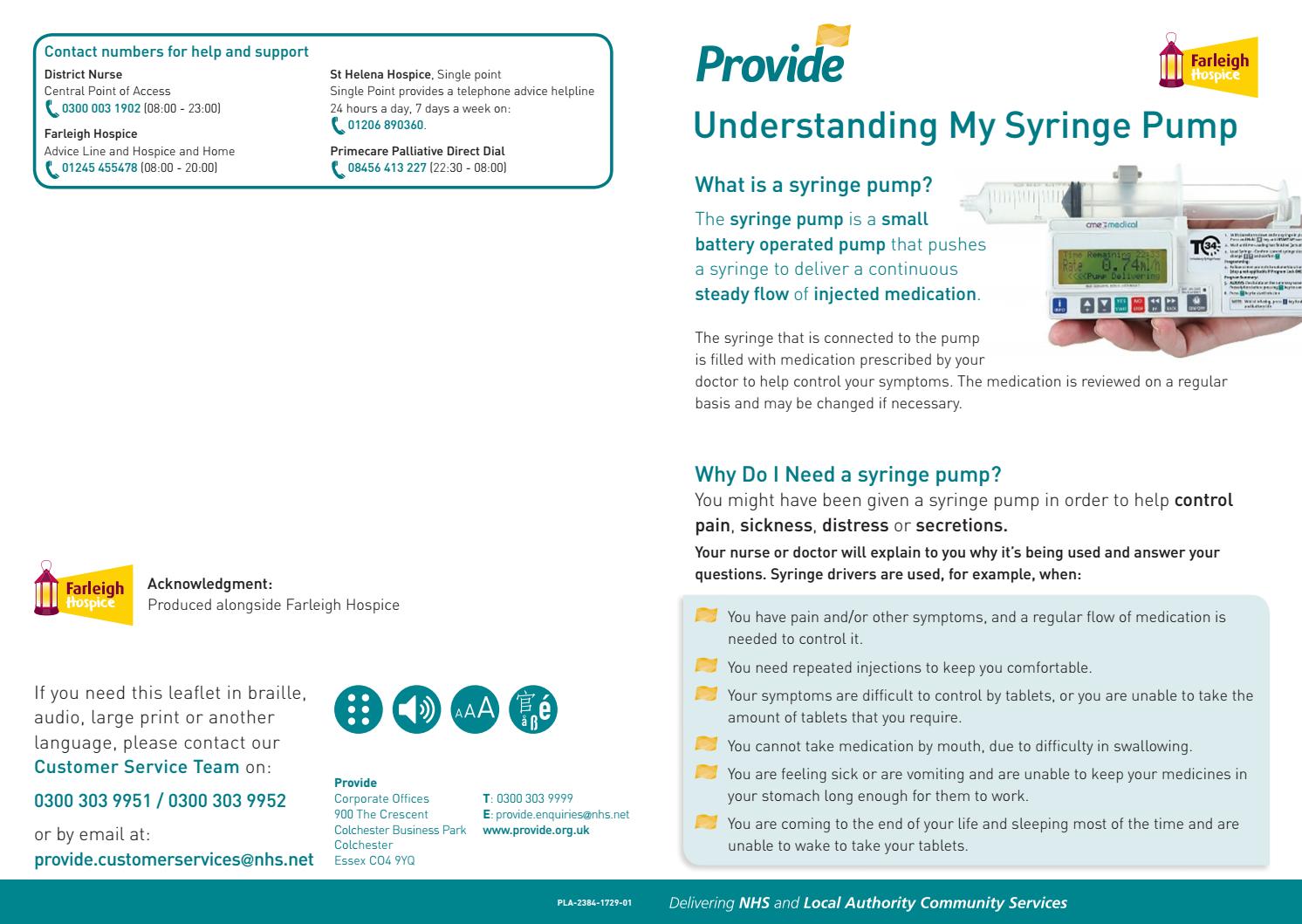 McKinley Syringe Driver/Syringe Pump Information Leaflet by Provide CIC ...