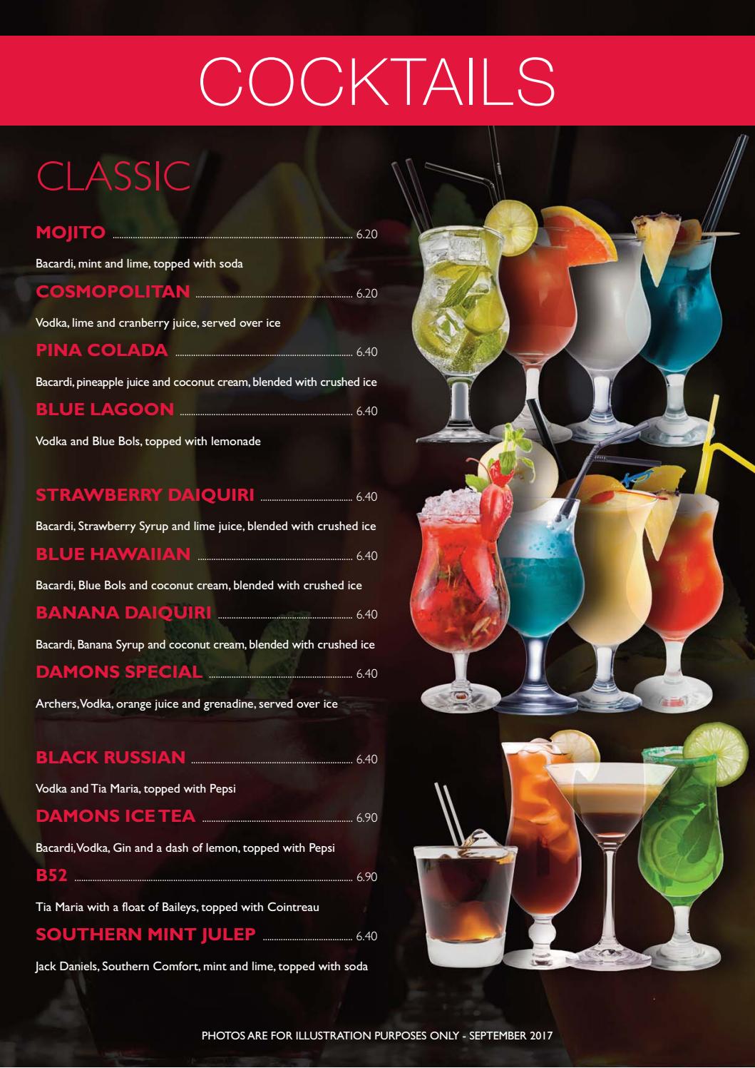 Damons Cocktail Menu By PaulStafford Issuu