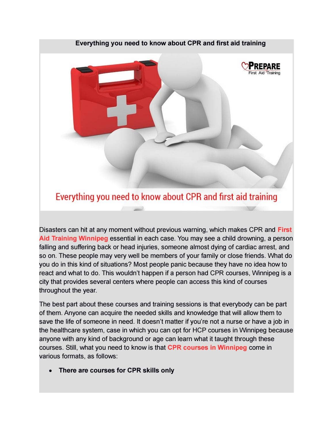 Everything you need to know about cpr and first aid training by Prepare ...