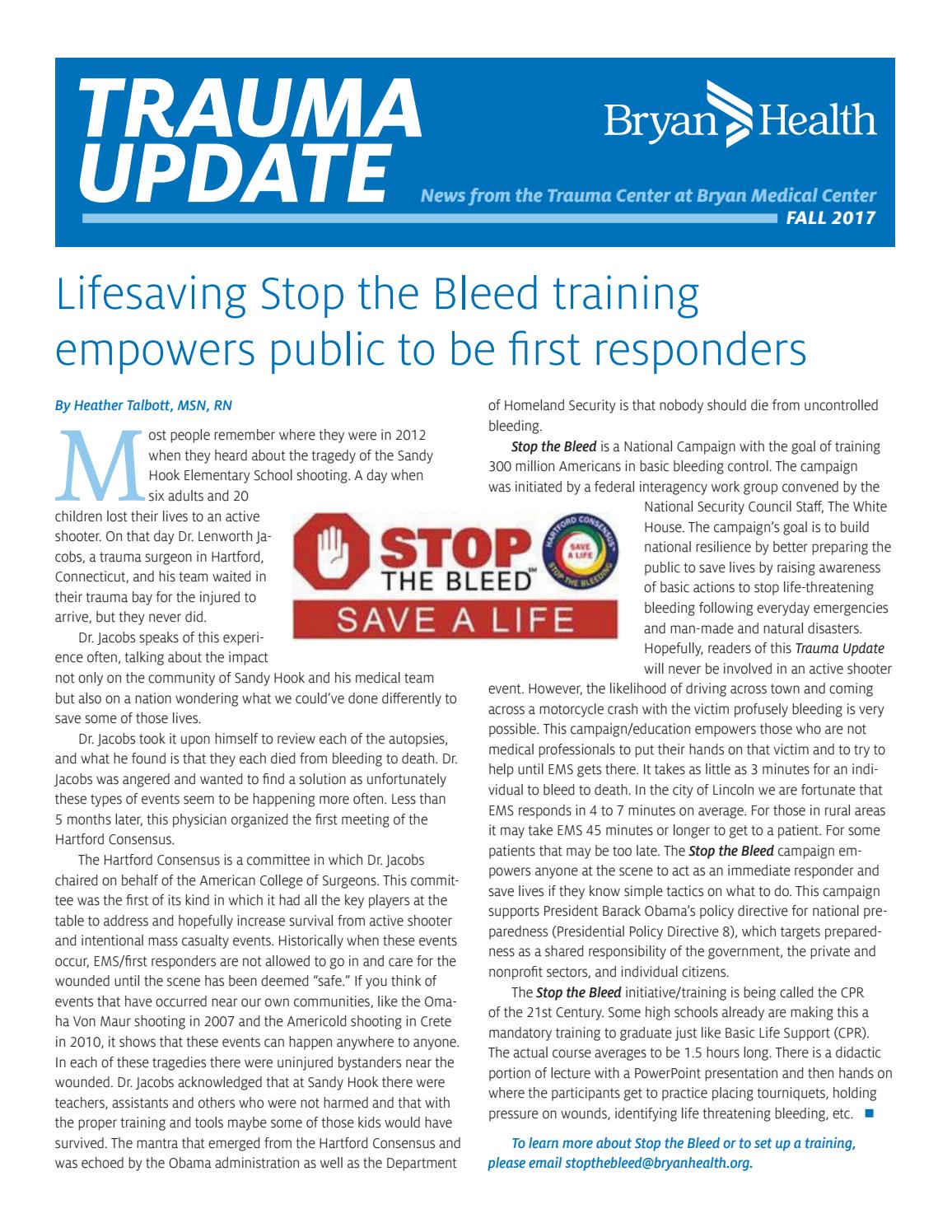 Bryan Trauma Update | Fall 2017 by Bryan Health - Issuu