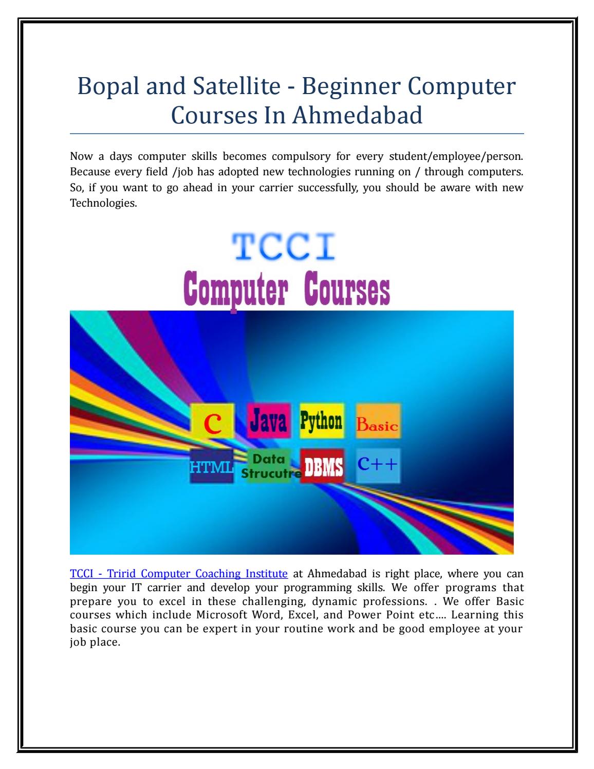Bopal and satellite beginner computer courses in ahmedabad by Rosario ...