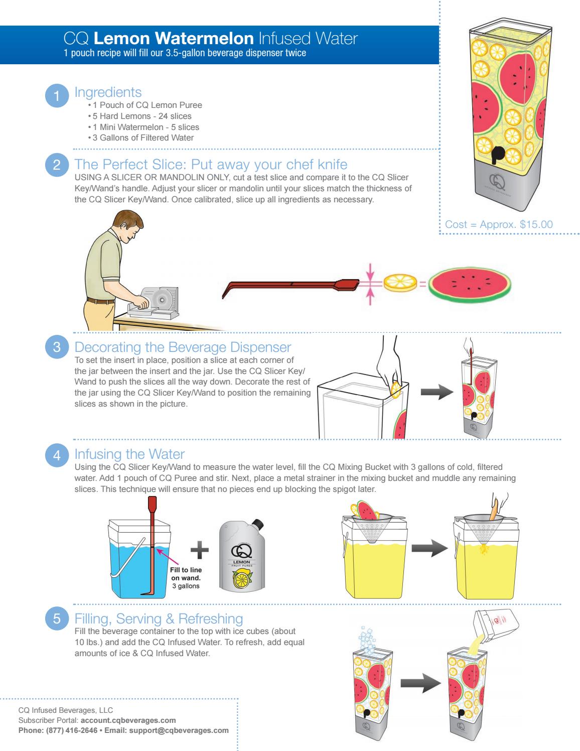 CQ Lemon Watermelon Infused Water Recipe Sheet by CQ Infused Beverages ...