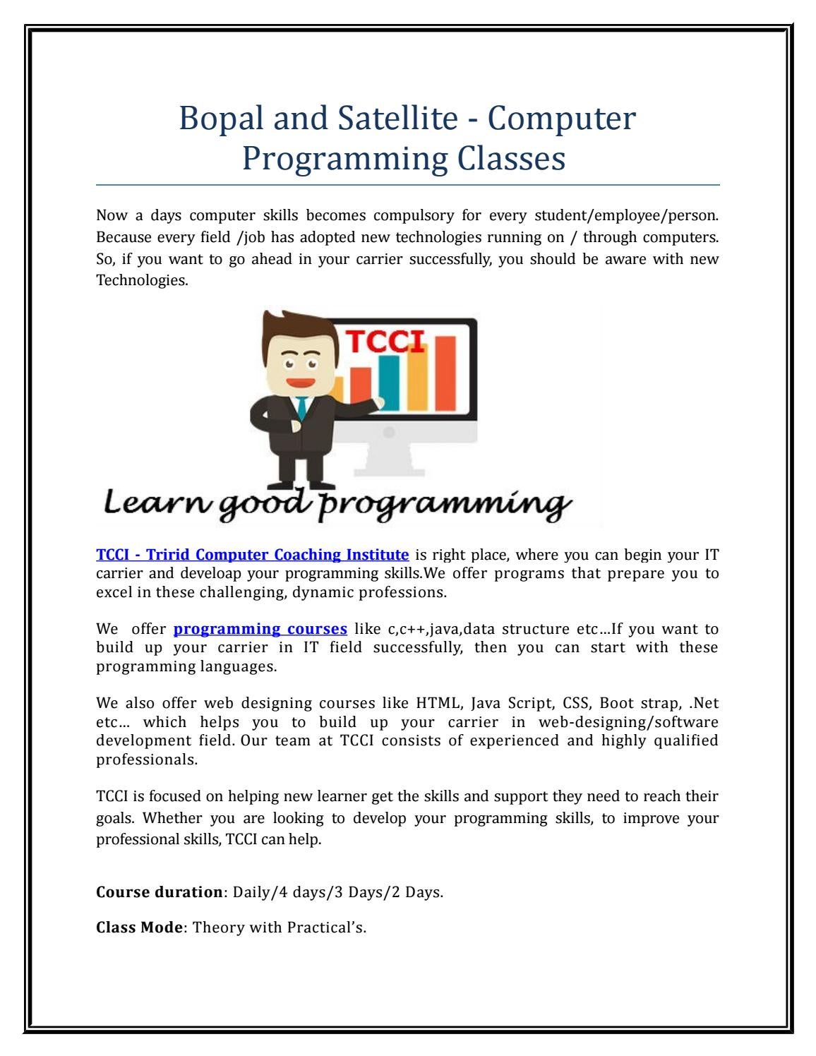 Bopal and satellite computer programming classes by Rosario Riley - Issuu
