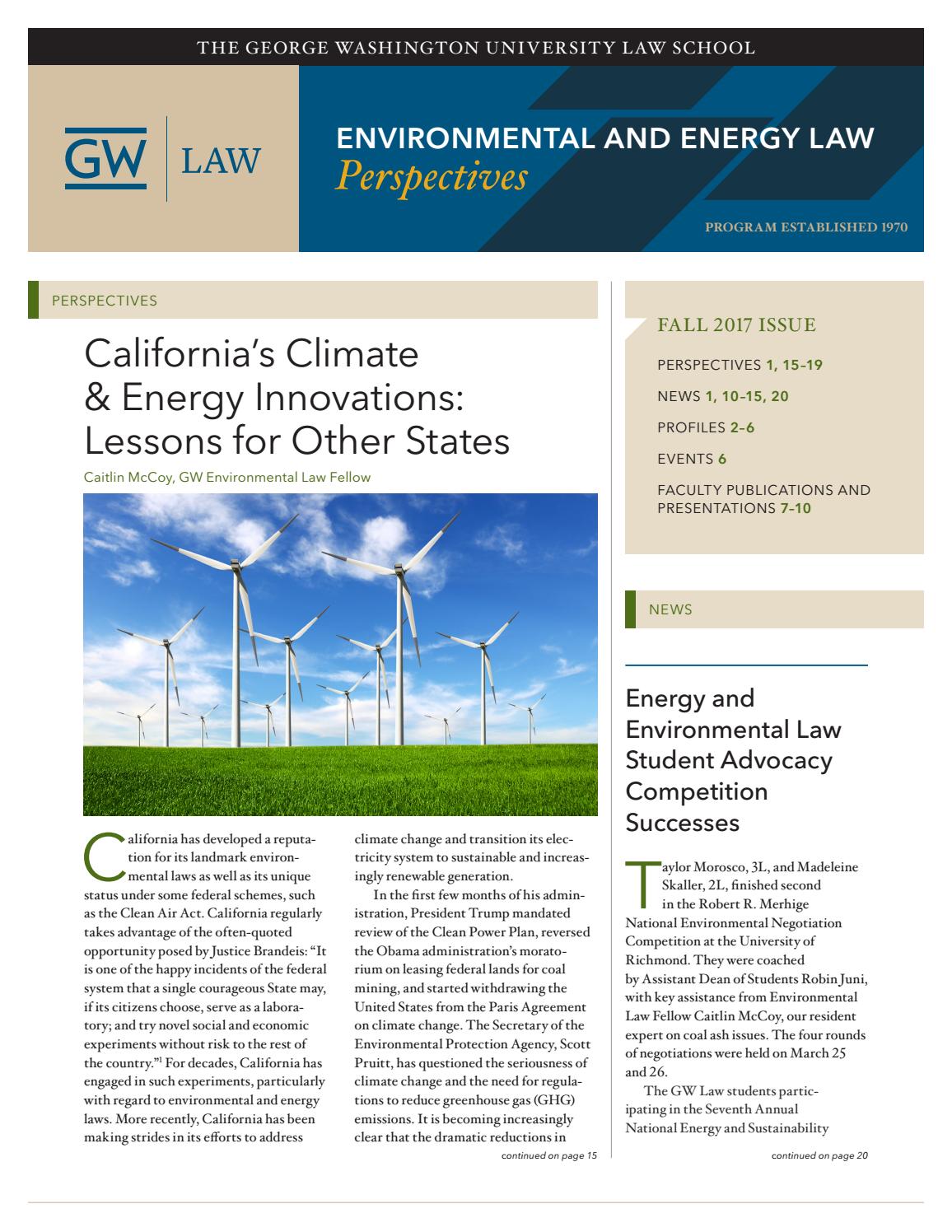 Environmental & Energy Law Newsletter Fall 2017 by The George ...