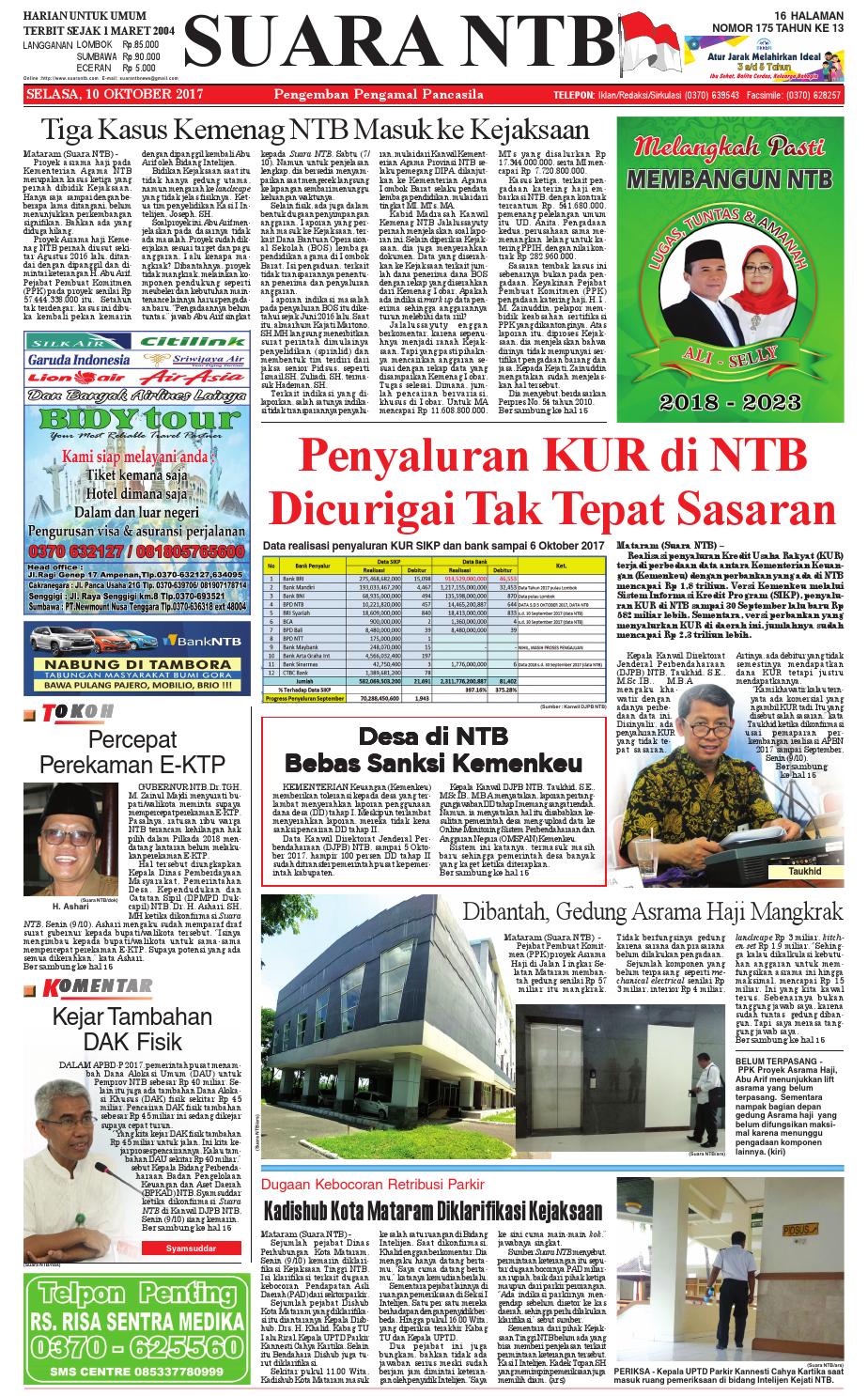 Edisi 10 Oktober 2017 | Suara Ntb by e-Paper KMB - Issuu