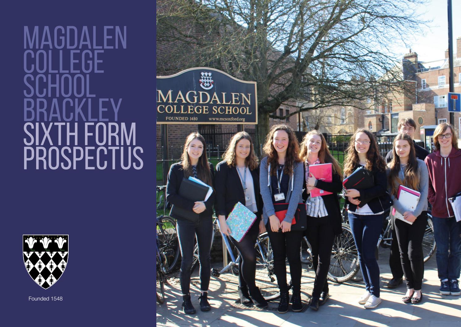 Magdalen College School - Sixth Form Prospectus by W S A - Issuu