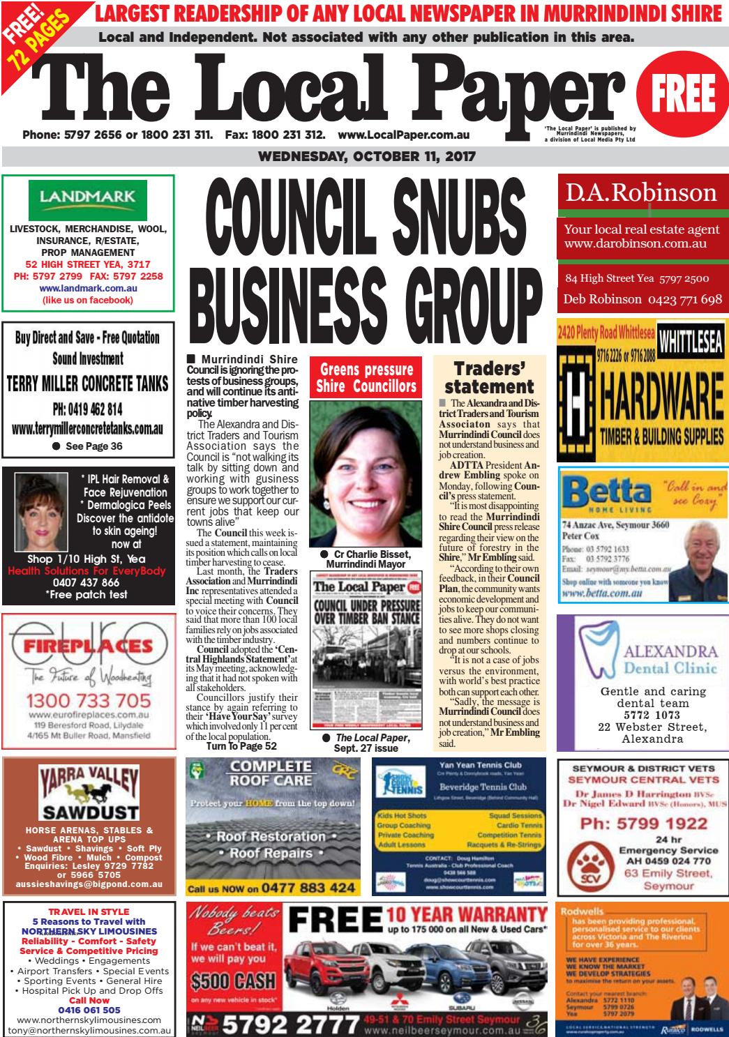 The Local Paper - October 11, 2017 by Ash Long - Issuu