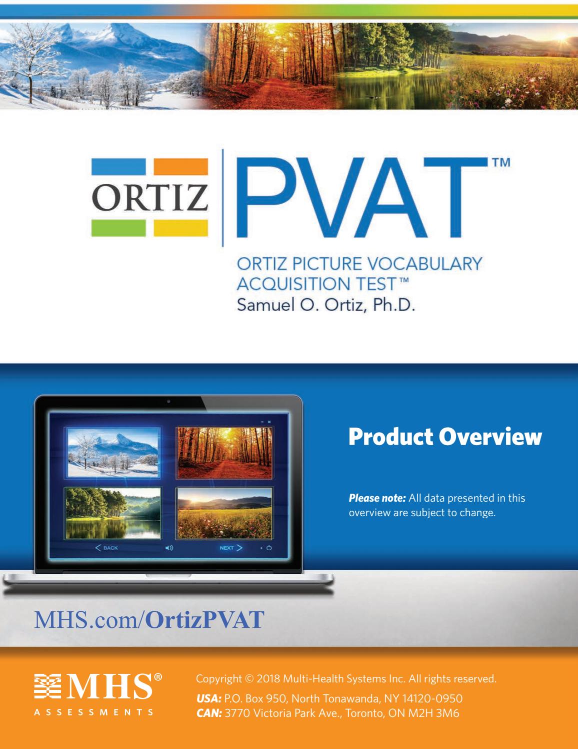 PVAT Overview by MHS Assessments - Issuu