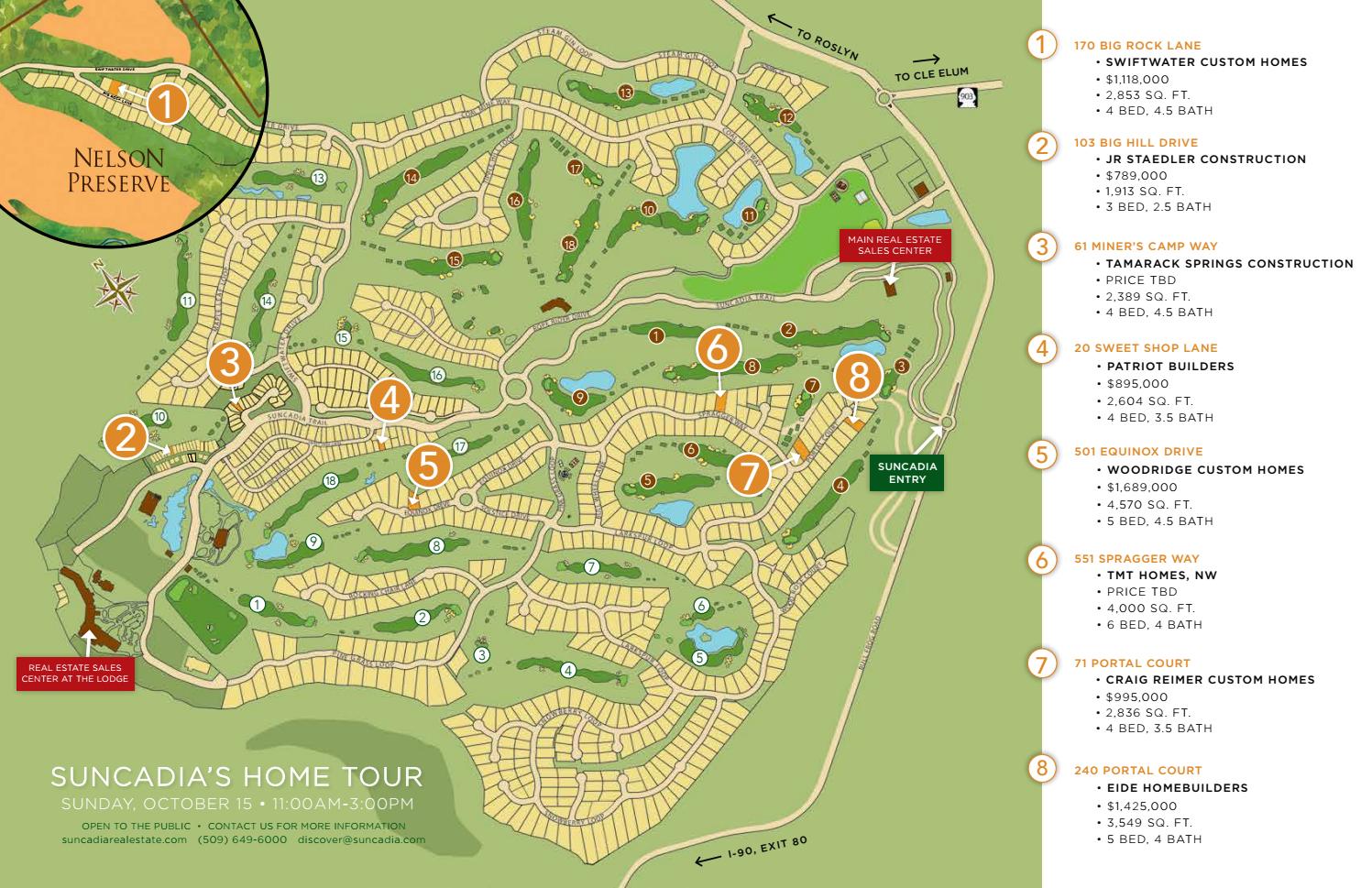 Home Tour Map October 2017 by Suncadia Resort - Issuu