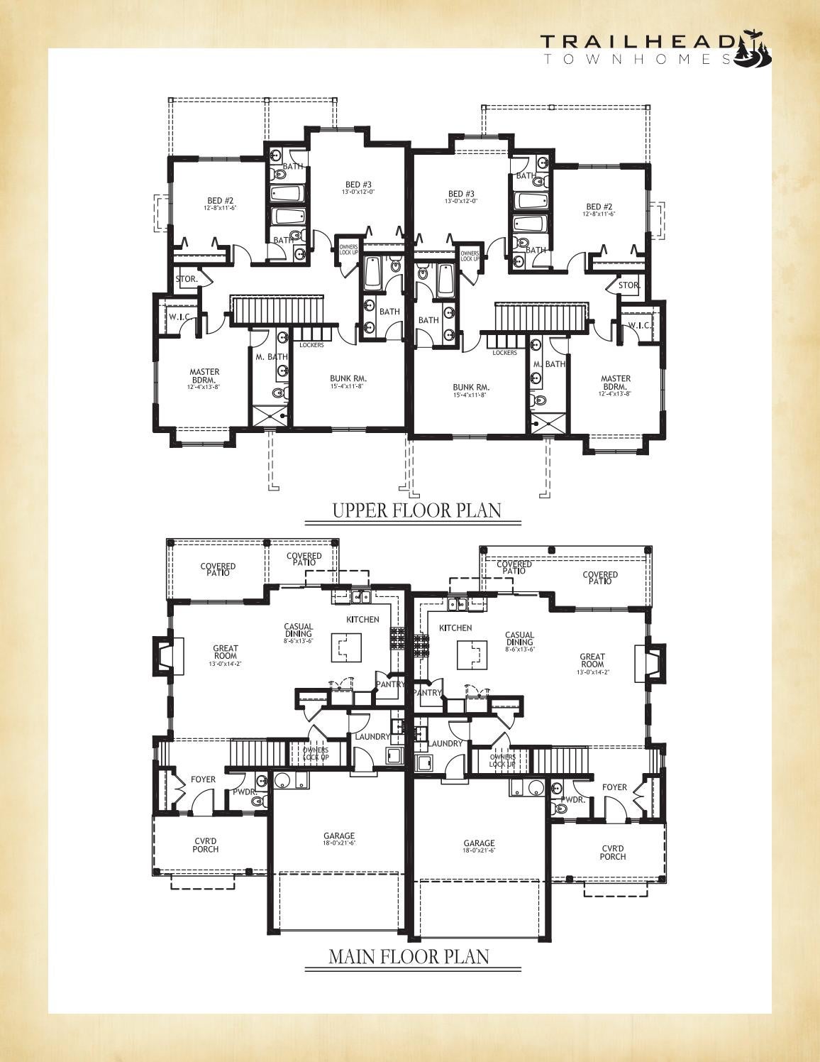 Trailhead Townhomes Floor Plans by Suncadia Resort - Issuu