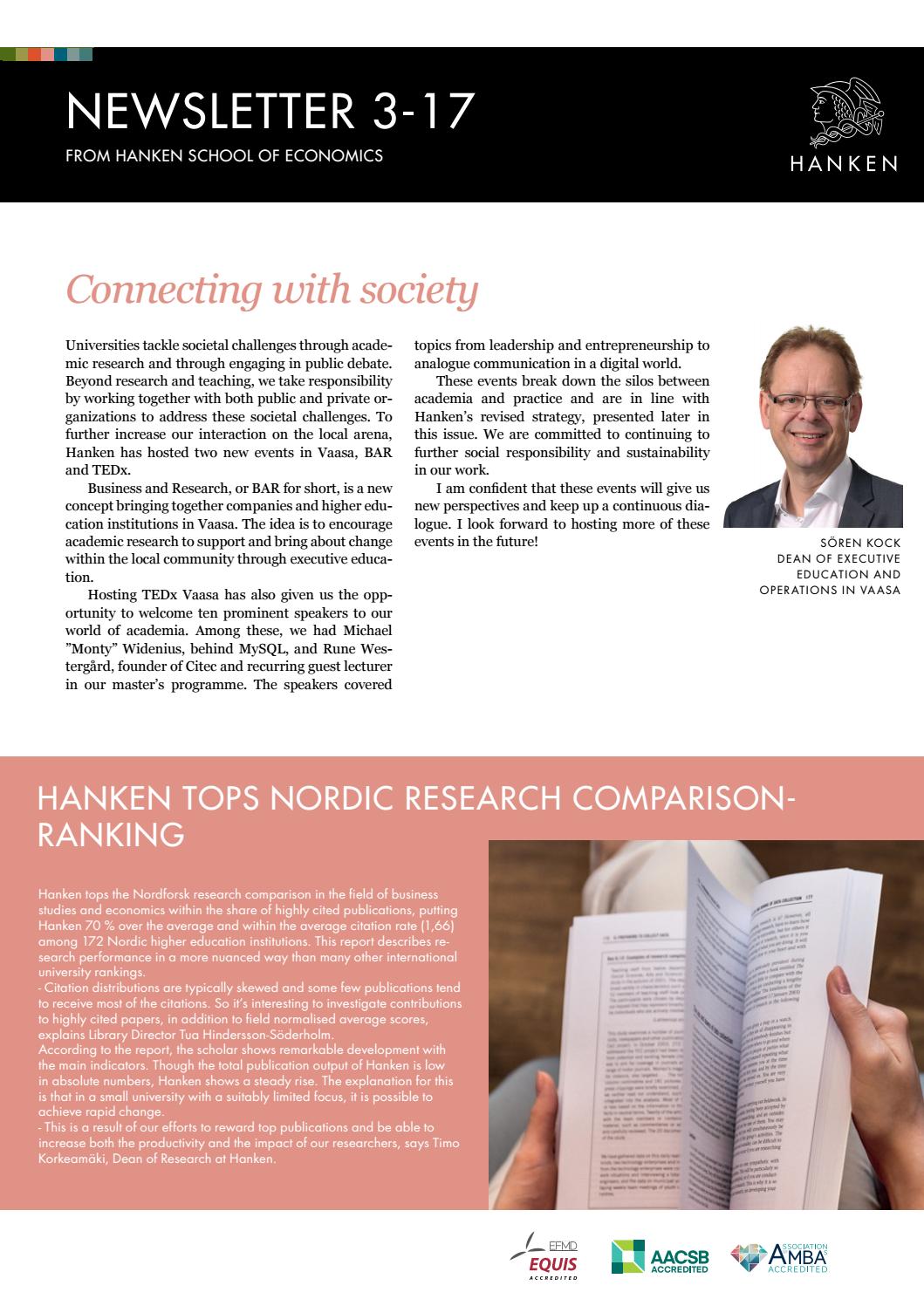 Hanken Newsletter 03 2017 by Hanken School of Economics - Issuu