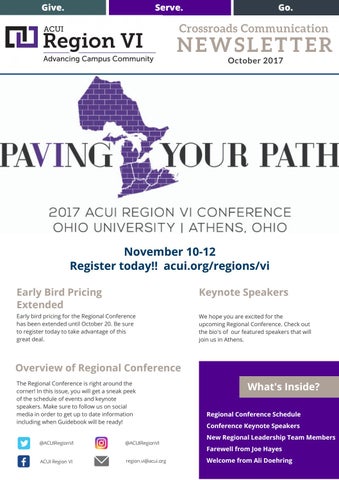 ACUI Region VI October 2017 by ACUI Region VI - Issuu