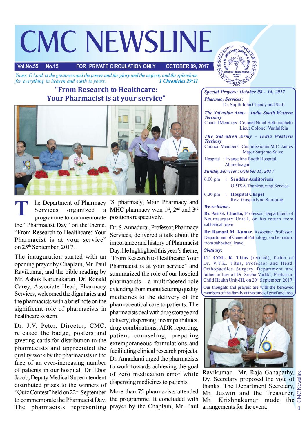 cmc-newsline-9-oct-2017-vol-no-55-no-15 by Vellore CMC Foundation - Issuu
