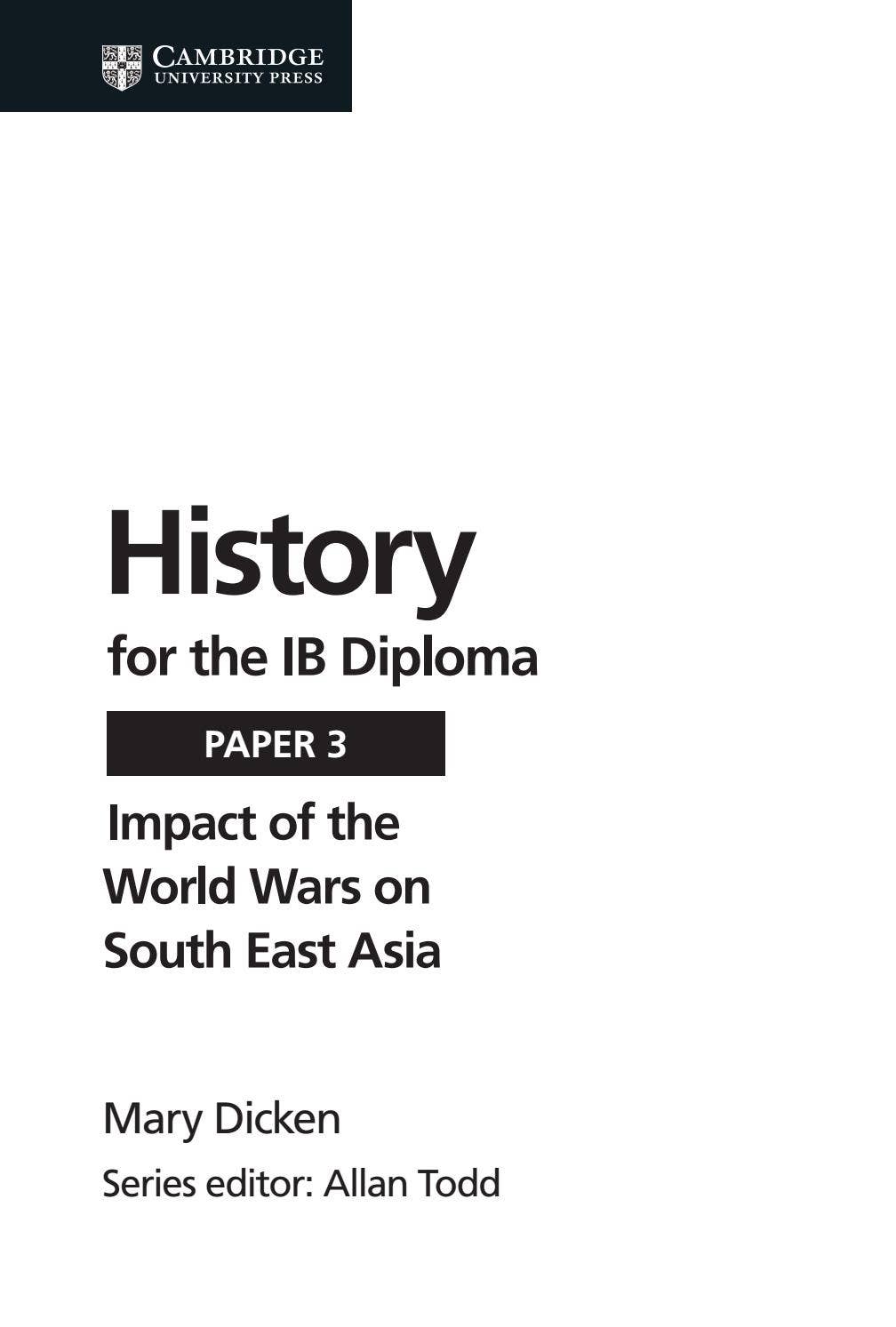 Preview History for the IB Diploma Paper 3 Sample by Cambridge ...