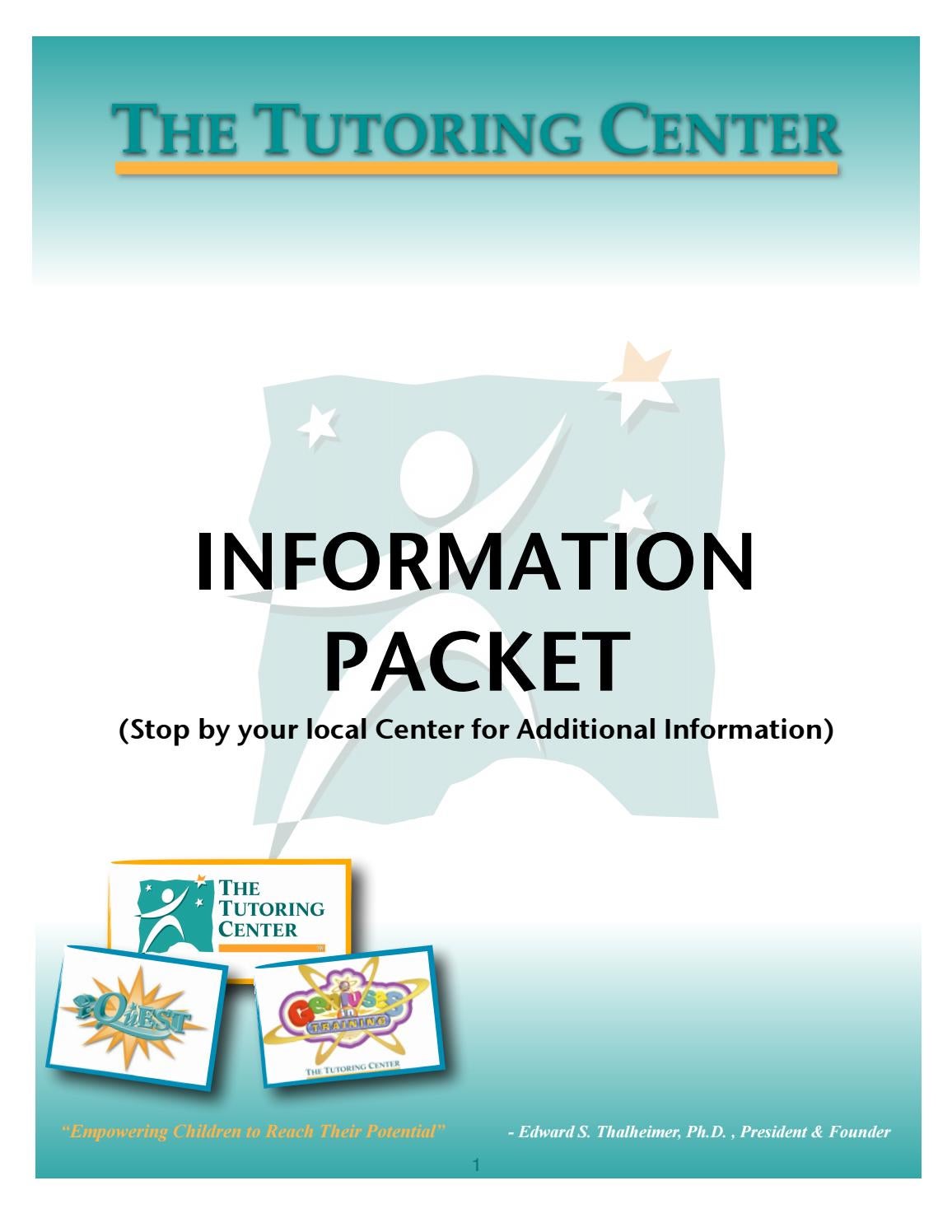Information Packet by THE TUTORING CENTER - Issuu
