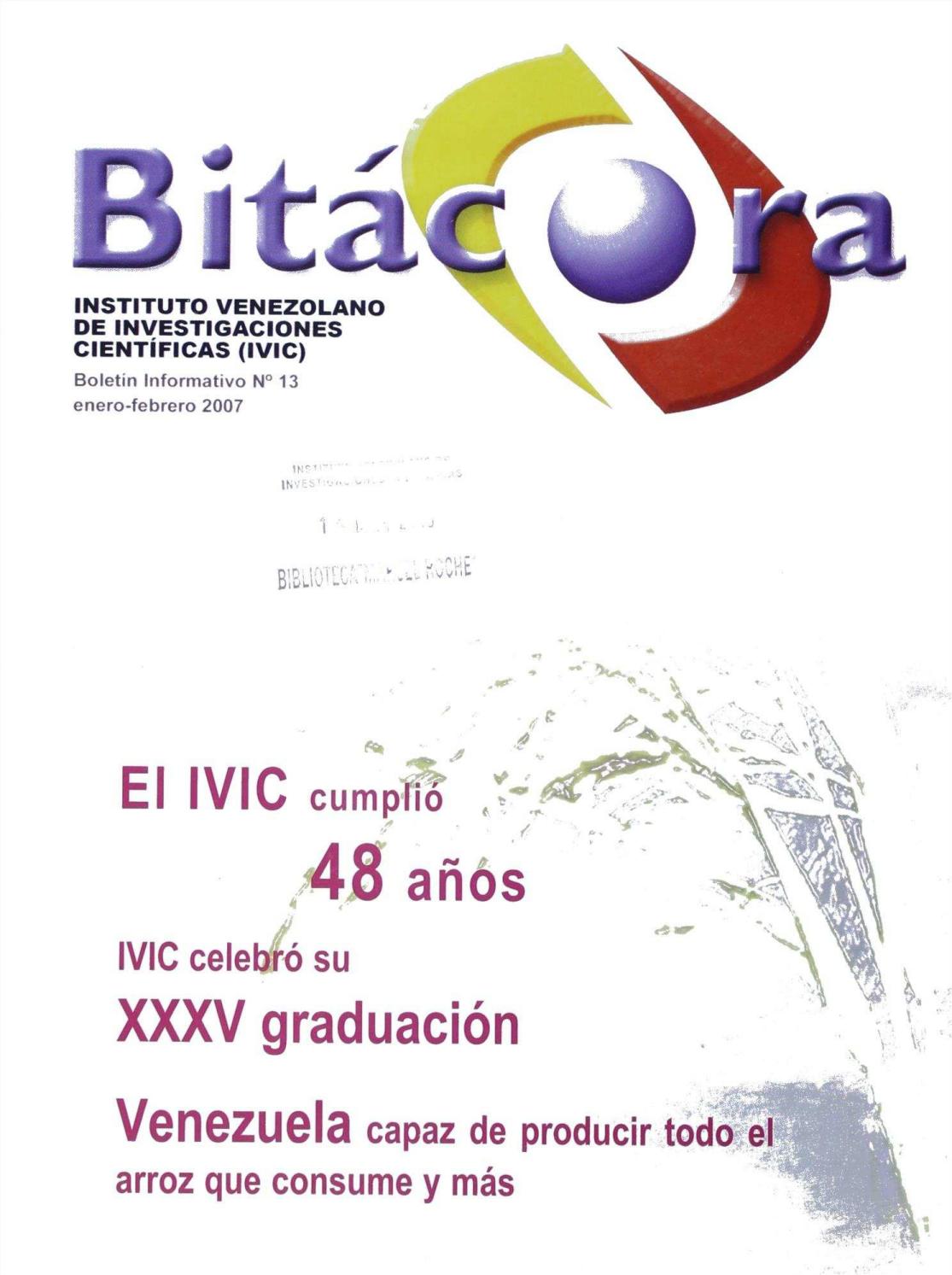 Bitácora (Edición Nº 13) by Instituto Venezolano de Investigaciones ...