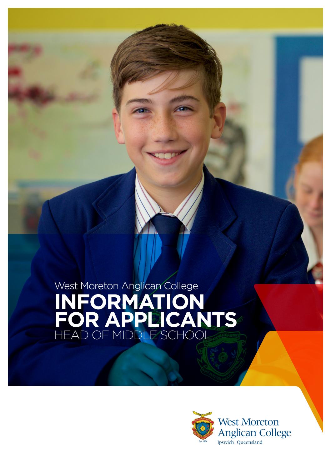 WestMAC Head Of Middle School Applicant Information by ...