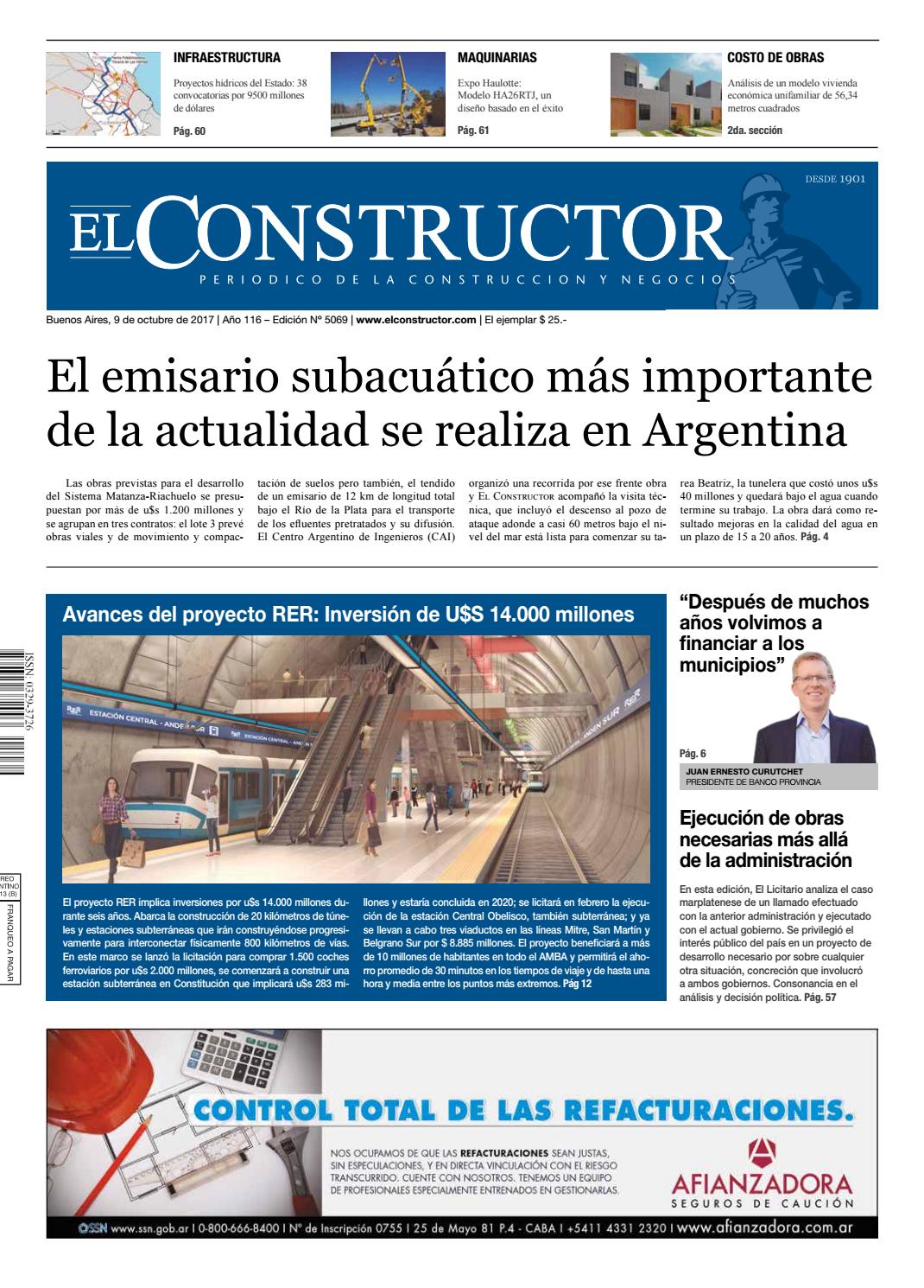 El Constructor 9/10/2017 - N° 5069 Año 116 by ELCO Editores - Issuu